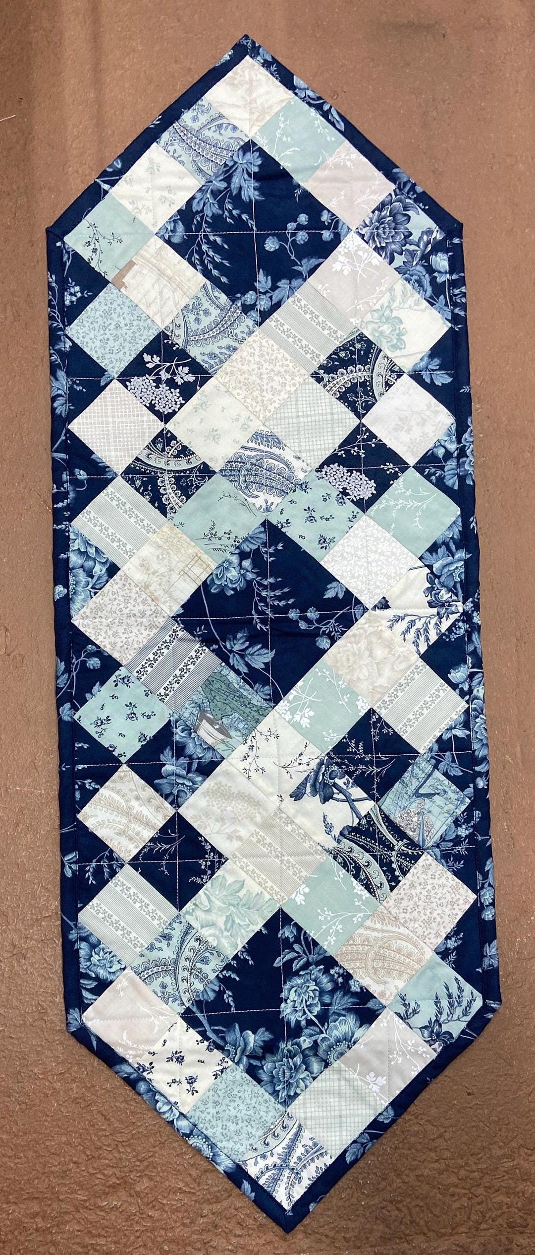 Shades of Blue Table Runner, Scrappy-do by Pieced Tree Patterns - Etsy