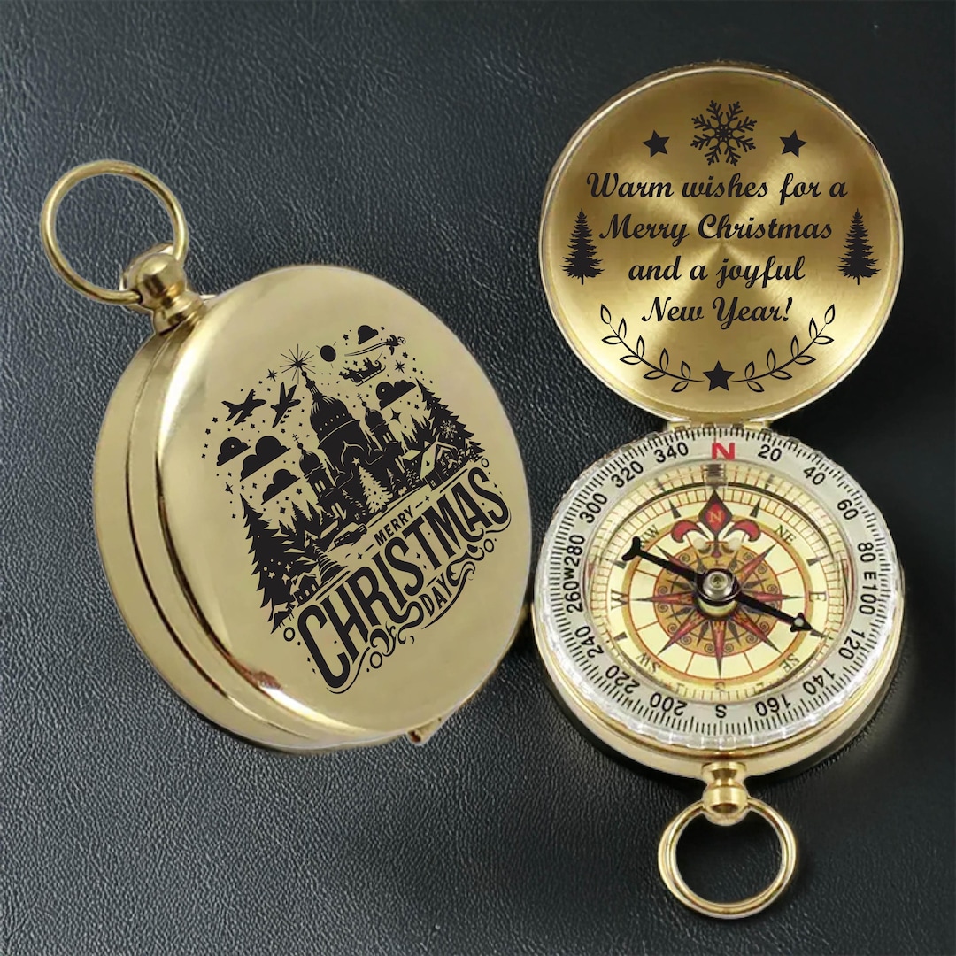 Personalized Brass Compass, Engraved Christmas Gift - Etsy