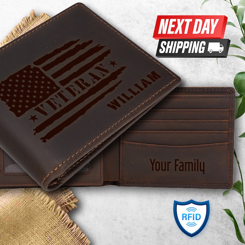 Customized Veterans Day Wallet, 4th of July Gift, Personalized Memorial ...