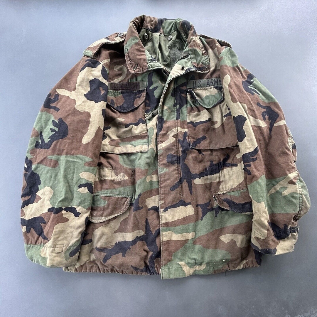 VTG M65 US Army Woodland Camo Field Jacket Medium Regular Coat Cold ...