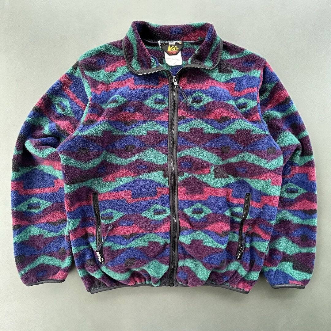 Vintage REI Aztec Fleece Jacket Adult Medium 90s Retro Southwest Made ...