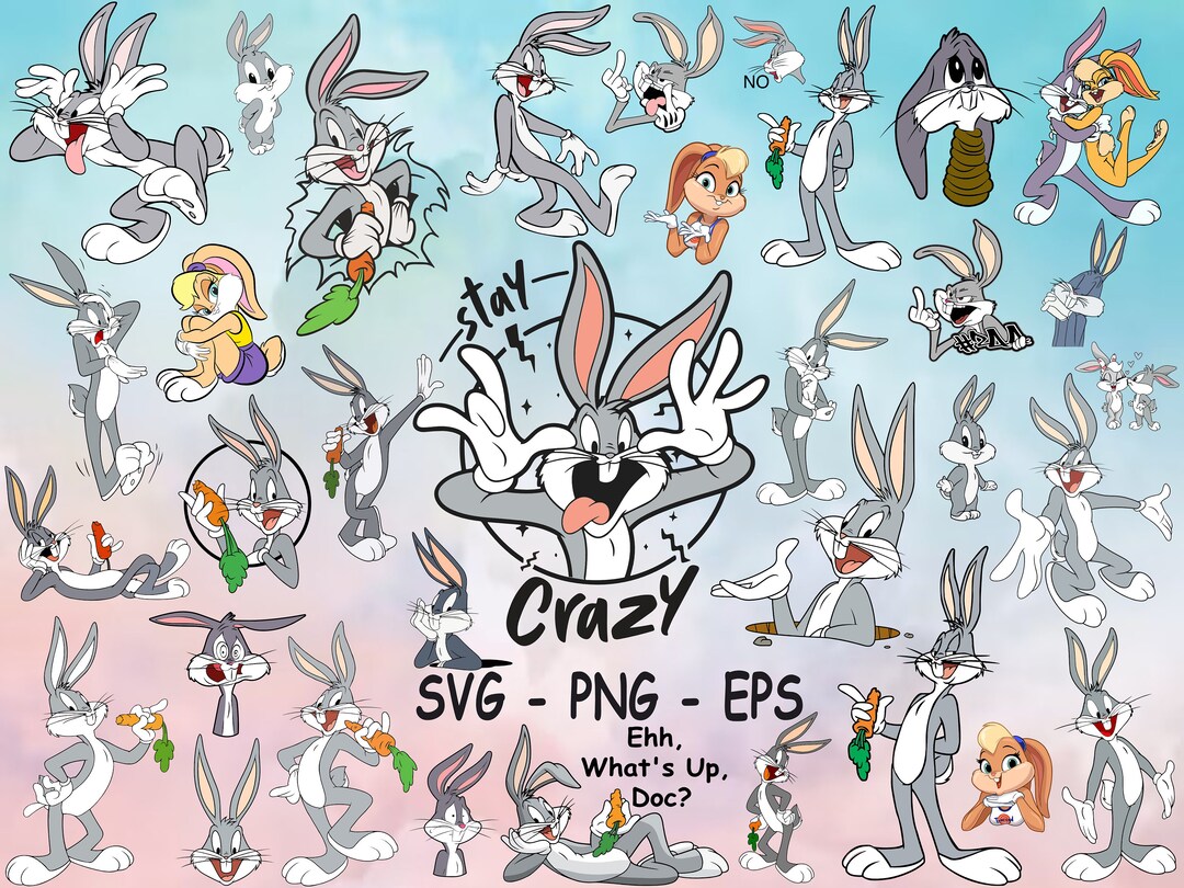 Bugs Bunny, Bugs Bunny Svg, Bugs Bunny Png, Bugs Bunny Bundle, Cartoon ...
