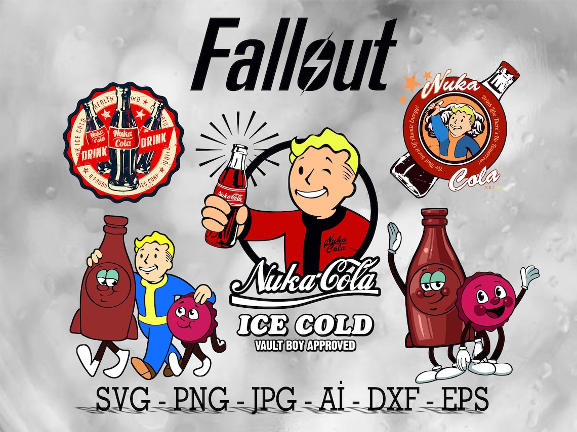 Fallout Nuka Cola Svg Bundle Fallout Svg Outline Silhouette Files Svg