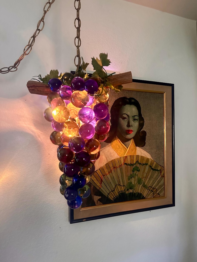 Lucite Grape Cluster Swag Hanging Lamp - Etsy
