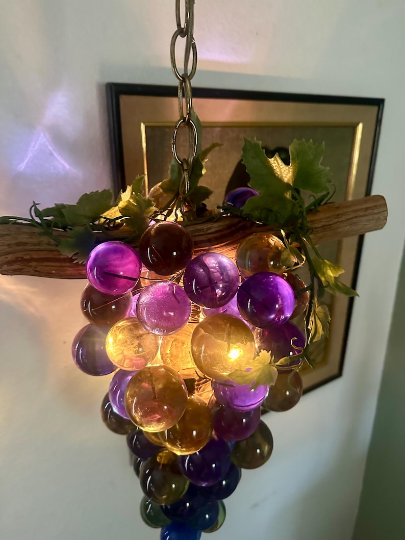 Lucite Grape Cluster Swag Hanging Lamp - Etsy
