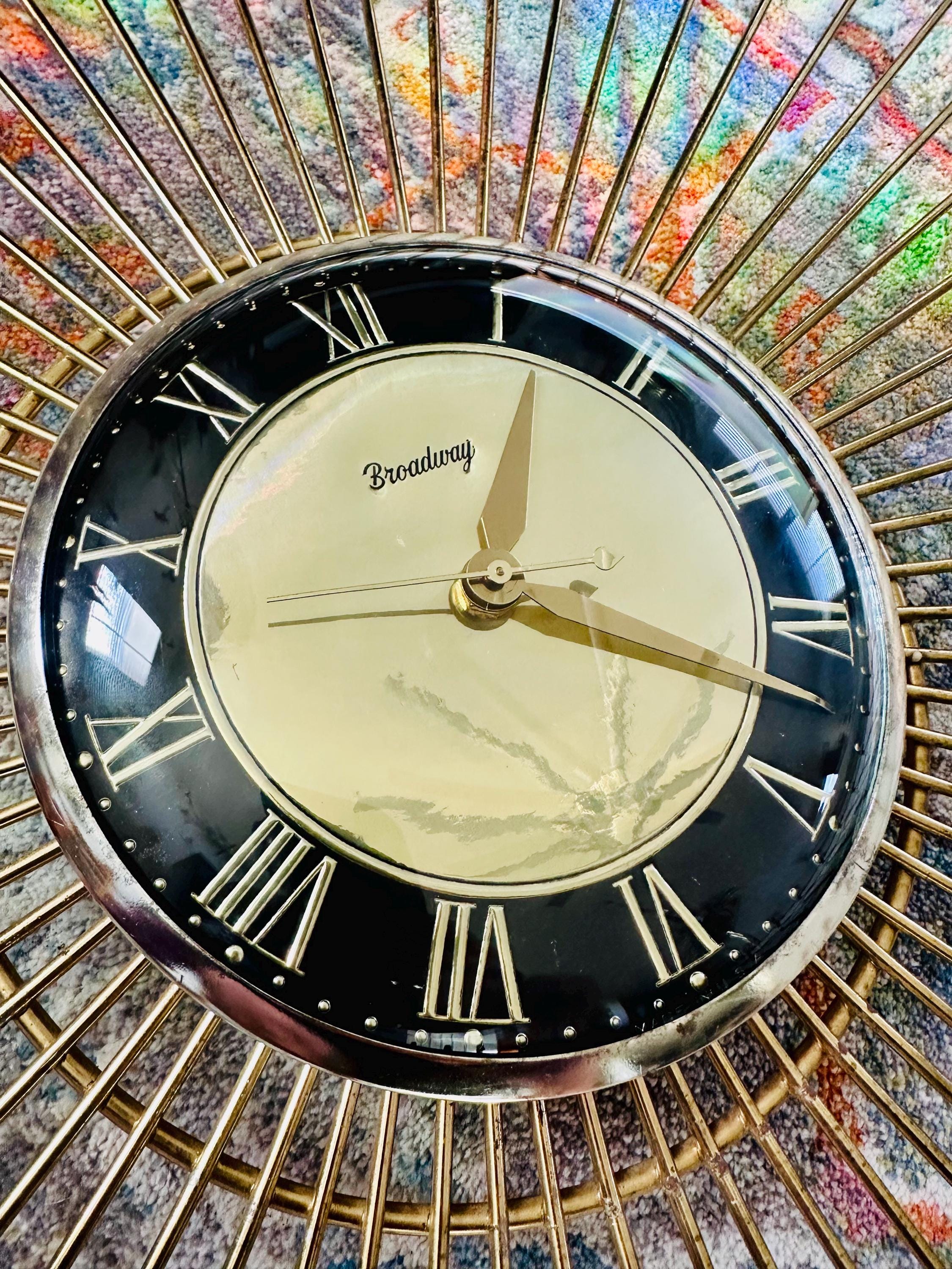 Mid Century Broadway Starburst Wall Clock - Etsy