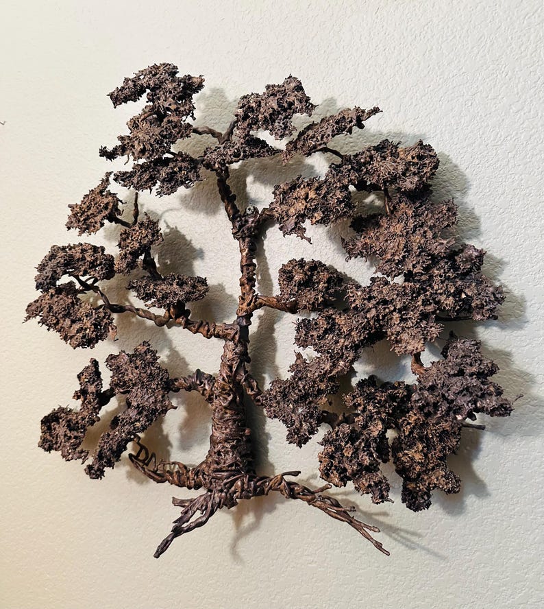 MCM Brutalist Bronze Bonzi Tree Wall Decor - Etsy