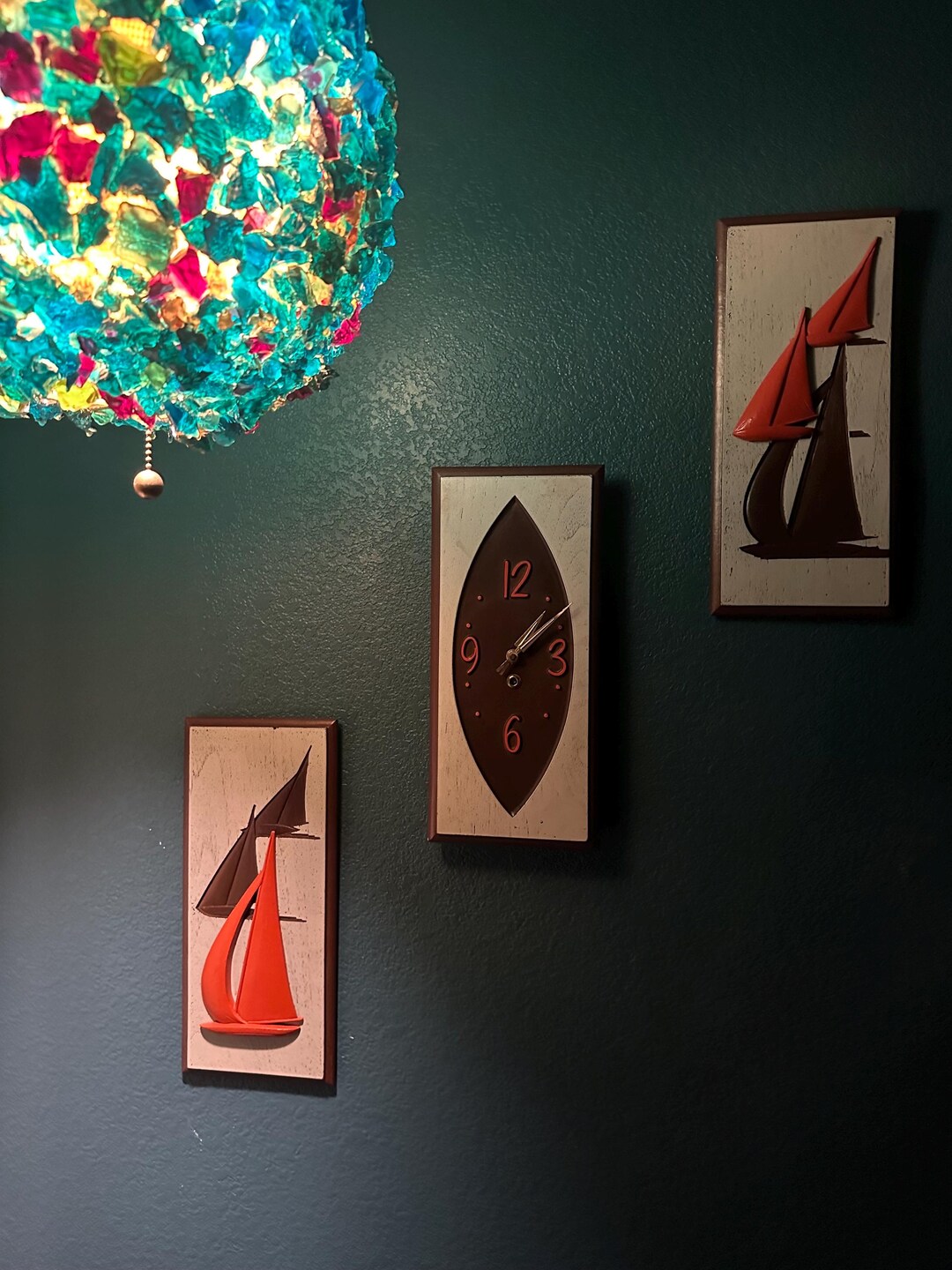 Mid Century Wall Clock Set of Arabesque Wood by Burwood Co, 1960's - Etsy