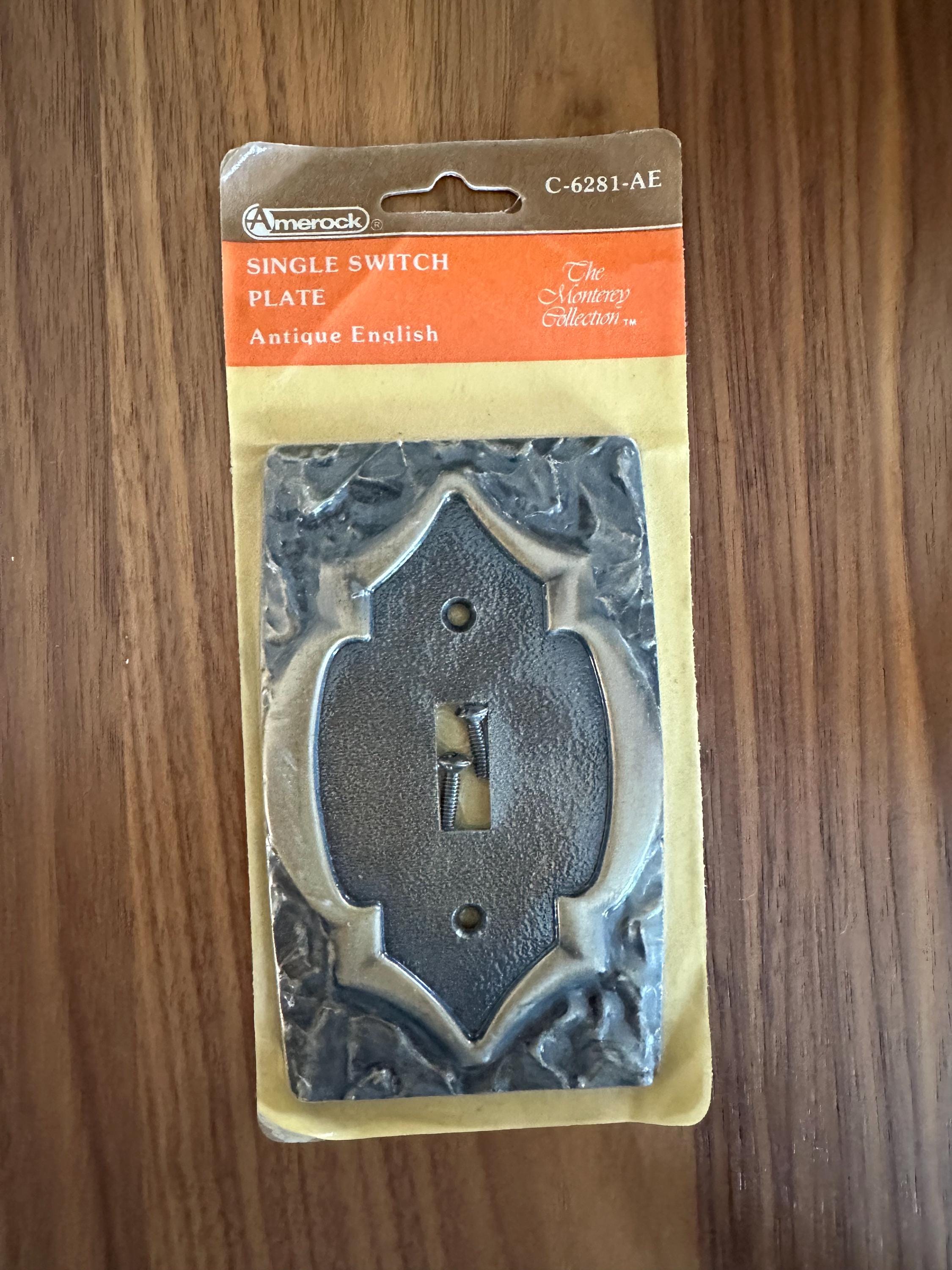 Vintage 60s 70s Amerock Antique Brass House Light Switch Plate Outlet ...