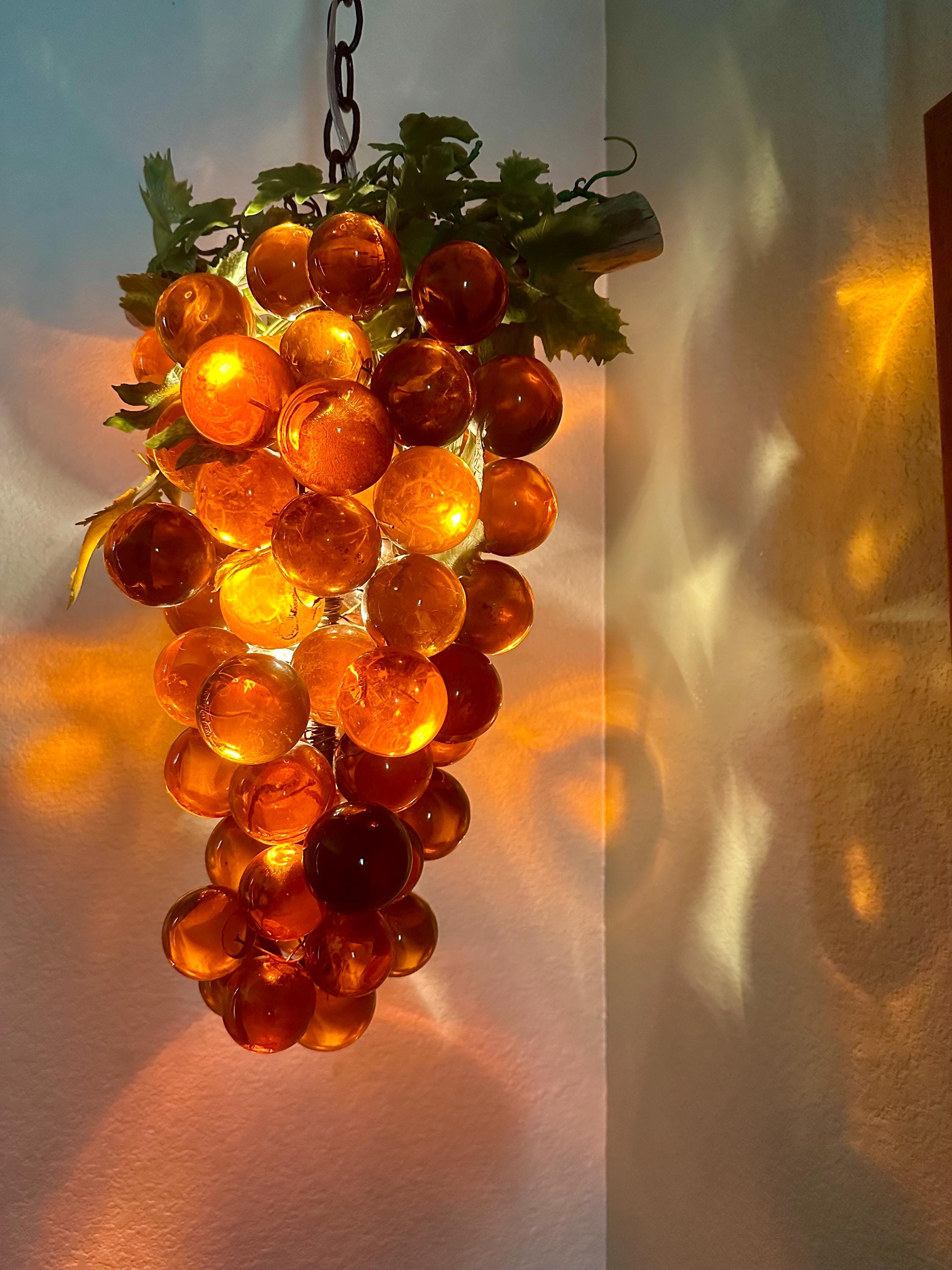 Lucite Grape Cluster Swag Hanging Lamp - Etsy