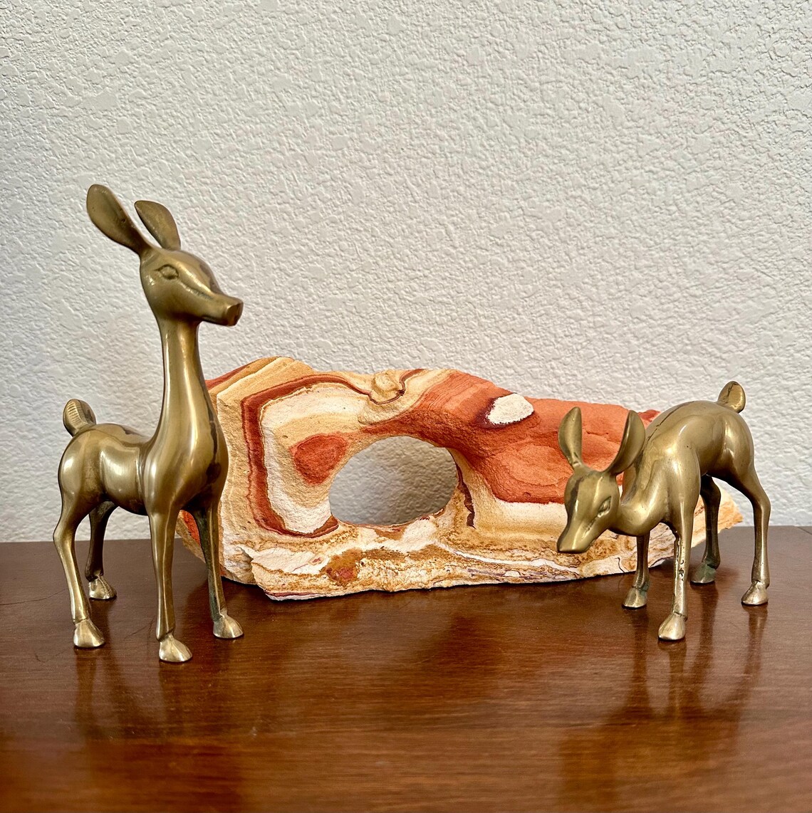 Vtg 1960s MCM Pair of Brass Deer Bambi Doe Fawn Figurines Sculptures ...