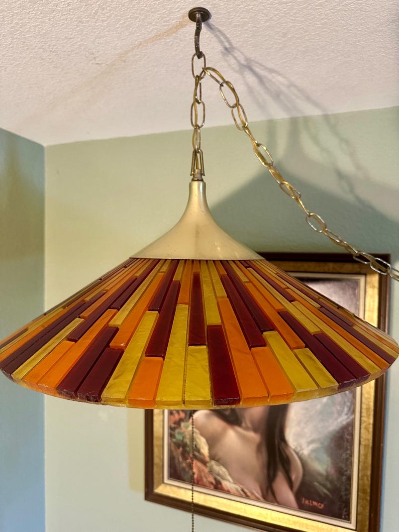 Moe Mid-century Acrylic Tile Pendant Fiesta Series Swag Lamp - Etsy