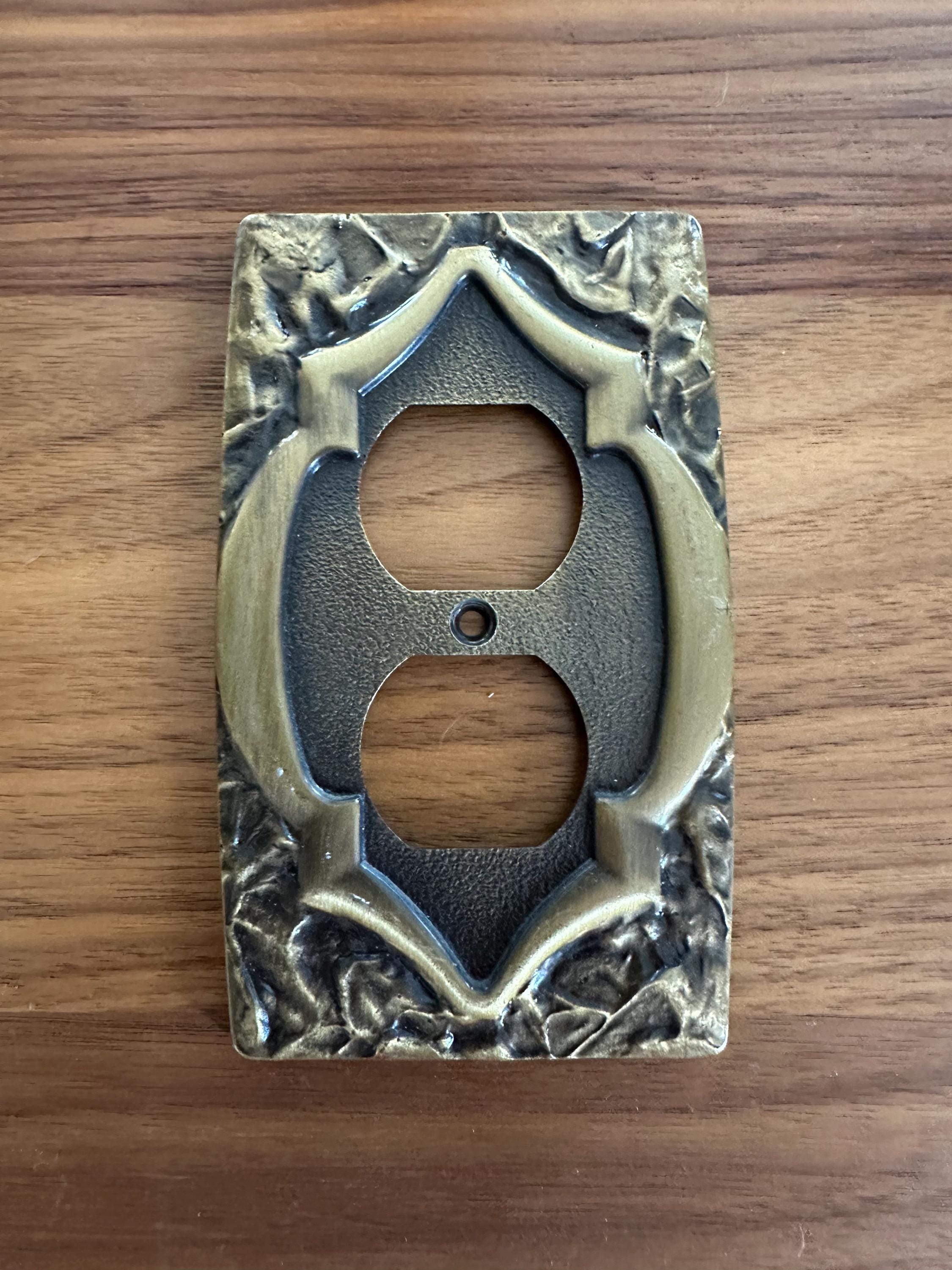 Vintage 60s 70s Amerock Antique Brass House Light Switch Plate Outlet ...