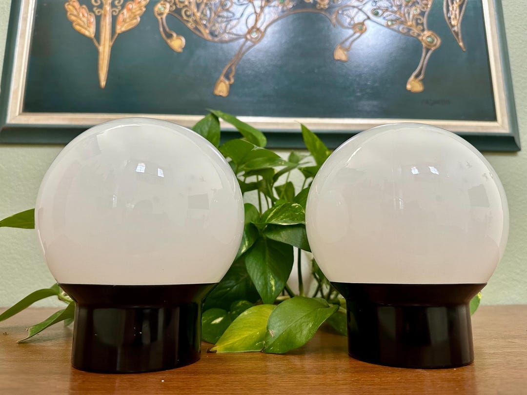 Mid Century Orb Table Lamps - Etsy