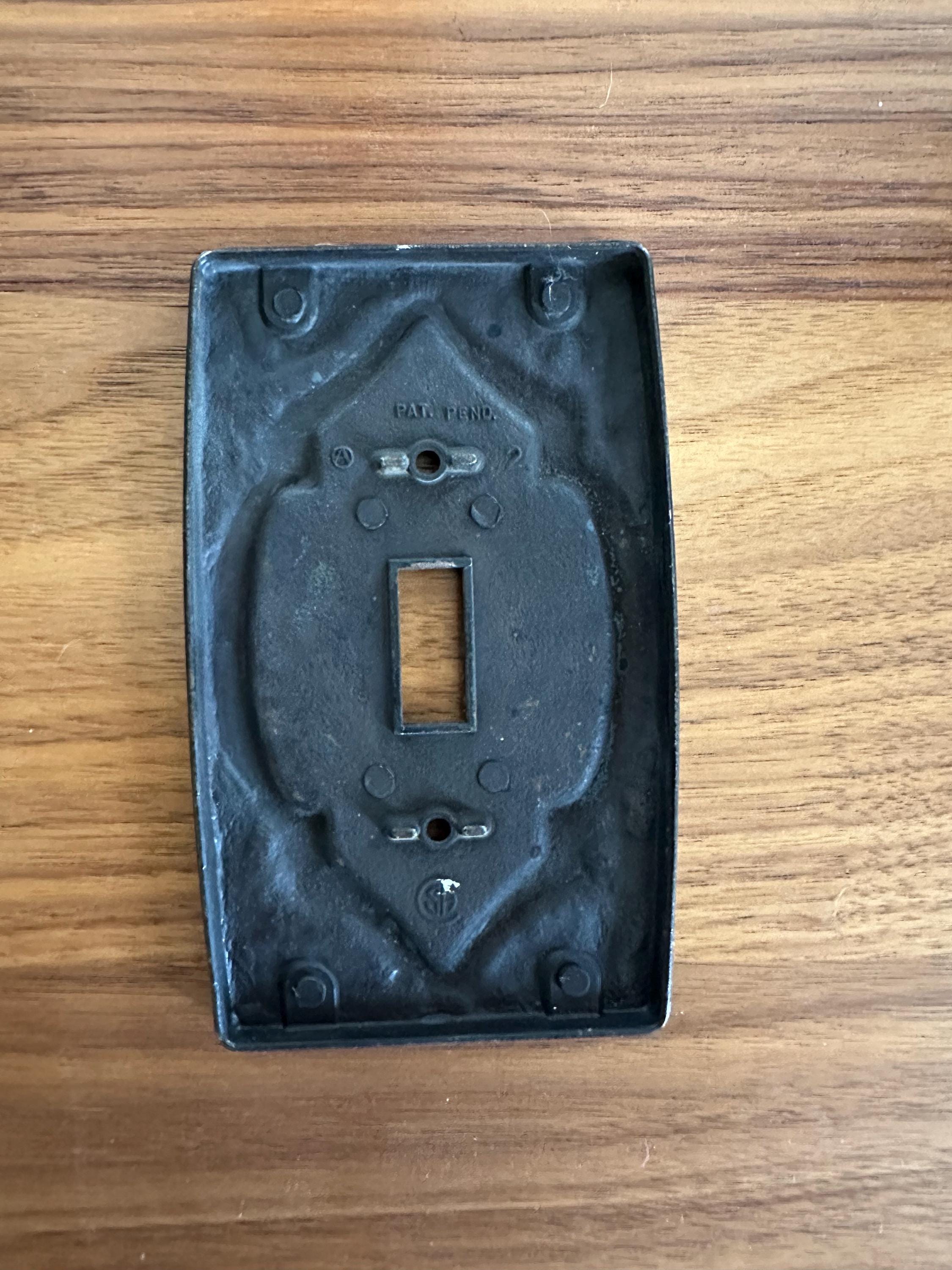 Vintage 60s 70s Amerock Antique Brass House Light Switch Plate Outlet ...