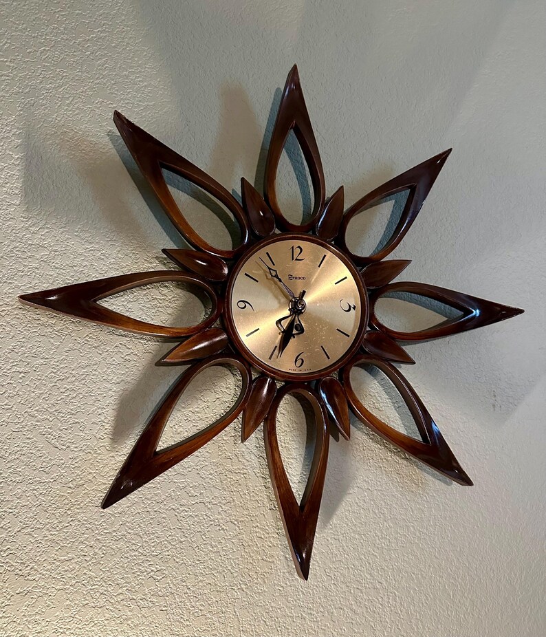 Syroco Mid Century Wall Clock - Etsy