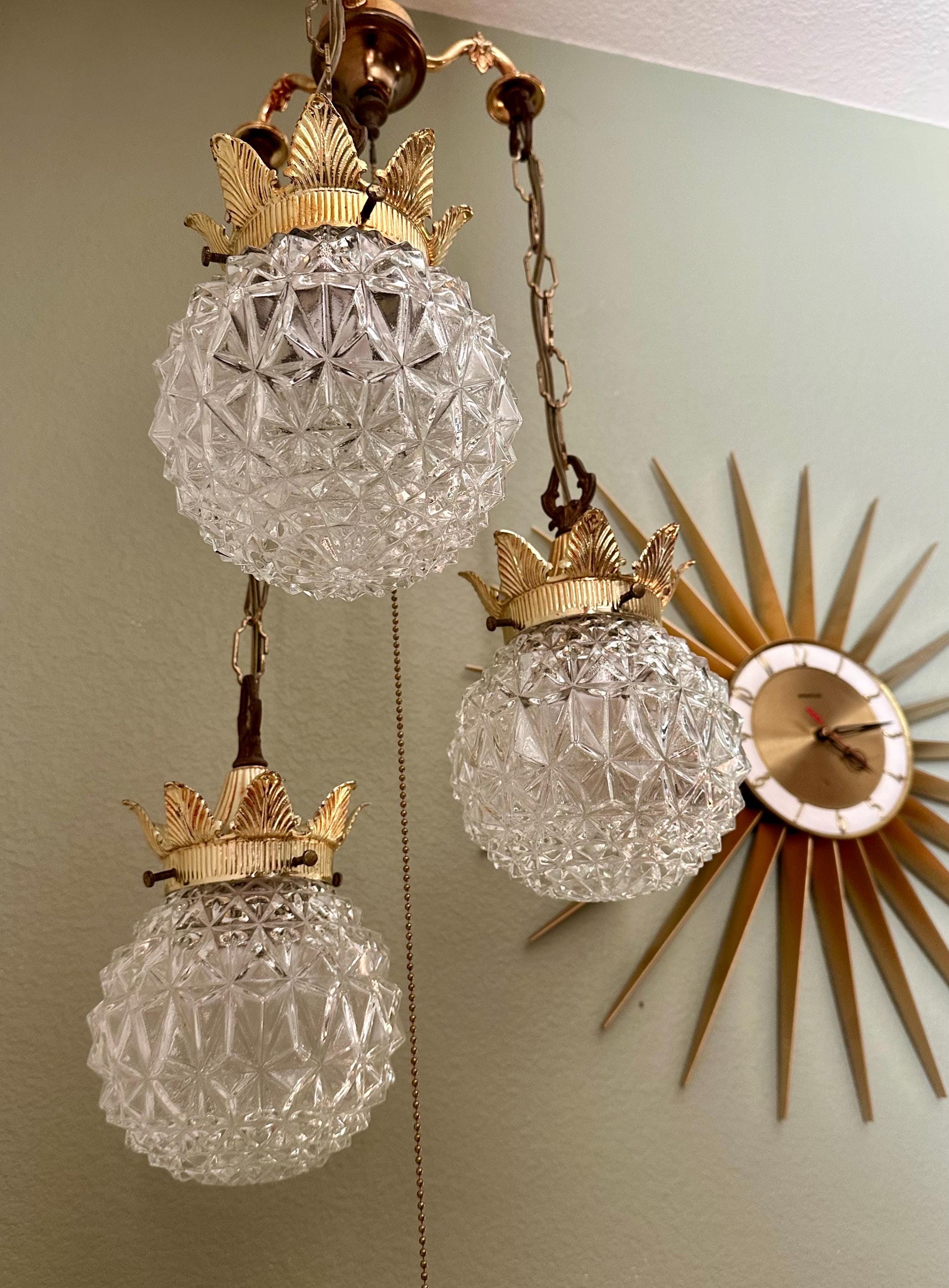 3 Pendant Hollywood Regency Swag Lamp - Etsy