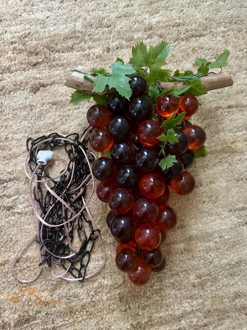 Lucite Grape Cluster Swag Hanging Lamp - Etsy