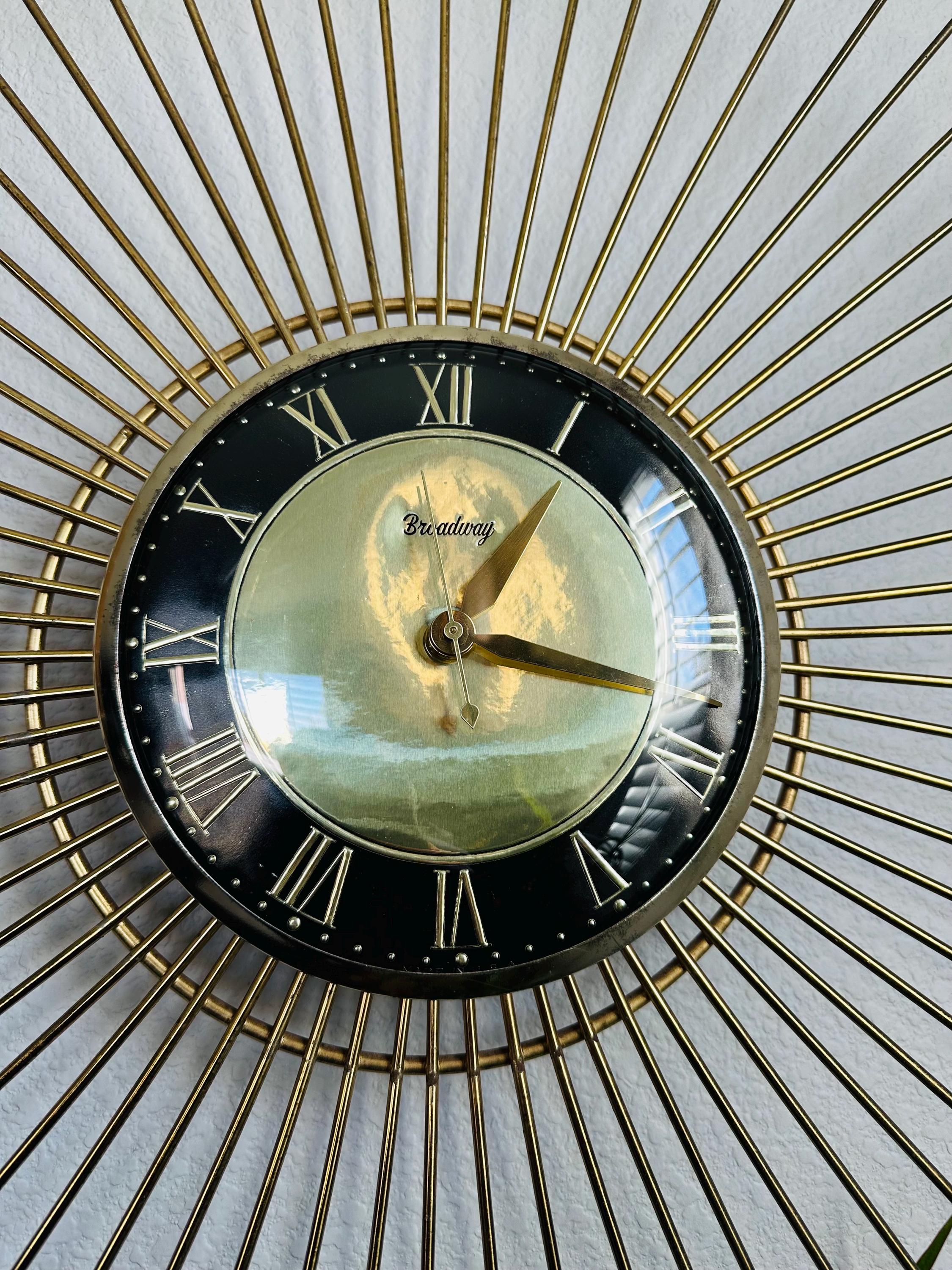 Mid Century Broadway Starburst Wall Clock - Etsy