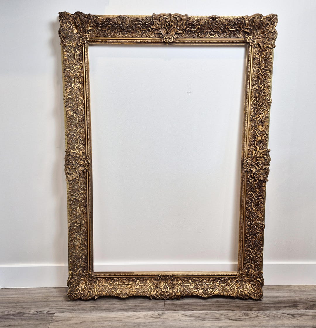Antique Gold Ornate Rococo Style Extra Large Picture Frame, Gold Gild ...