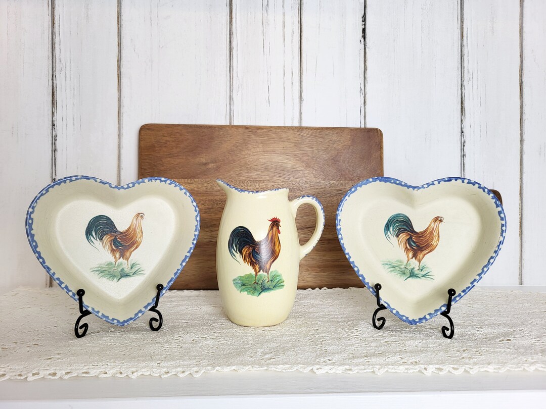 Vintage Gryphon Ware Rooster Kitchen Ware Dishes, Farmhouse Country ...