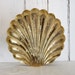 Vintage Solid Brass Footed Shell Trinket Dish, Retro Brass Scalloped ...