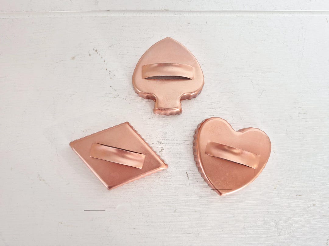 Vintage Copper Cookie Cutters, Set of 3, Copper Baking Cookie Cutters ...