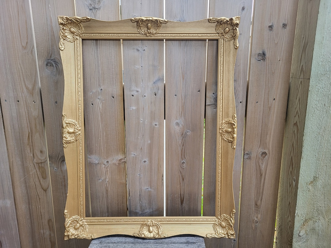 Vintage Large Gold Wood Frame, Gold Ornate Baroque Old Art Frame ...