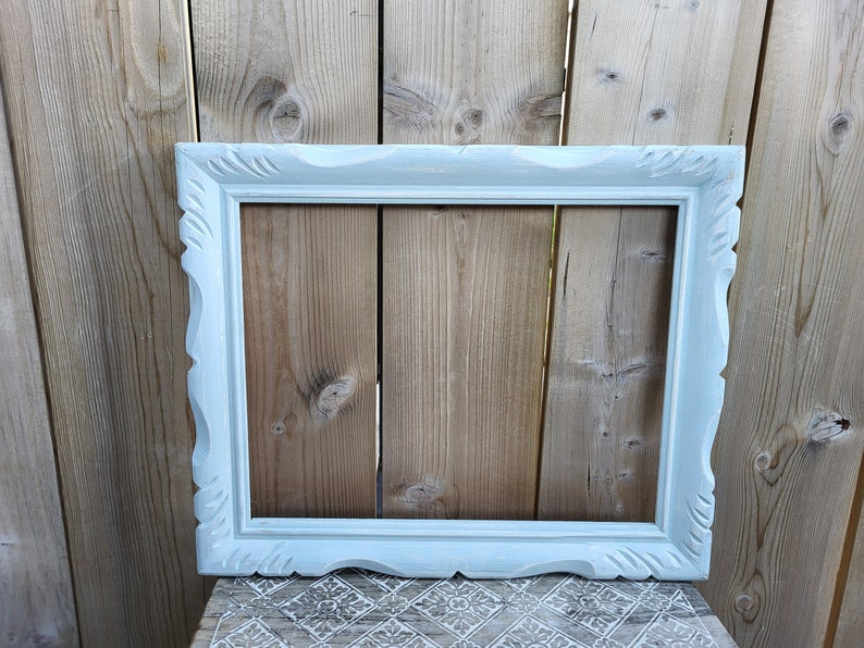 Vintage Wood French Country Frame, French Cottage Blue Frame ...