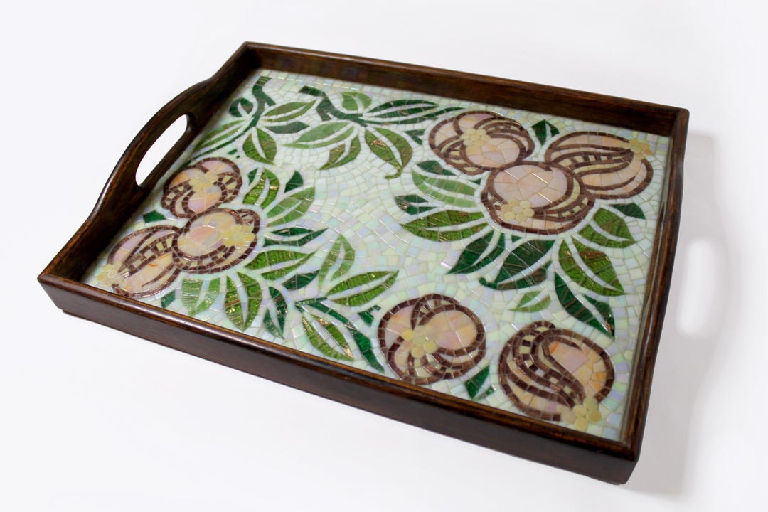 Hand Made Tray, Tray With Handles, Decorative Mosaic Tray, Mosaic Tray ...