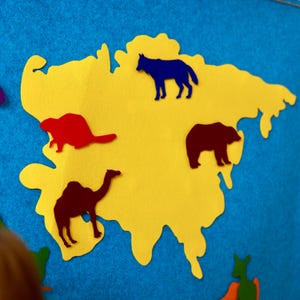 World Map Felt Wall, Felt Board, Montessori Learning, Party Decoration ...