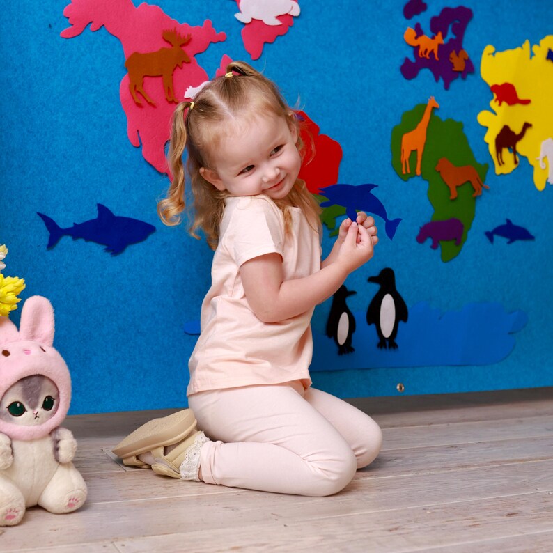 World Map Felt Wall, Felt Board, Montessori Learning, Party Decoration ...
