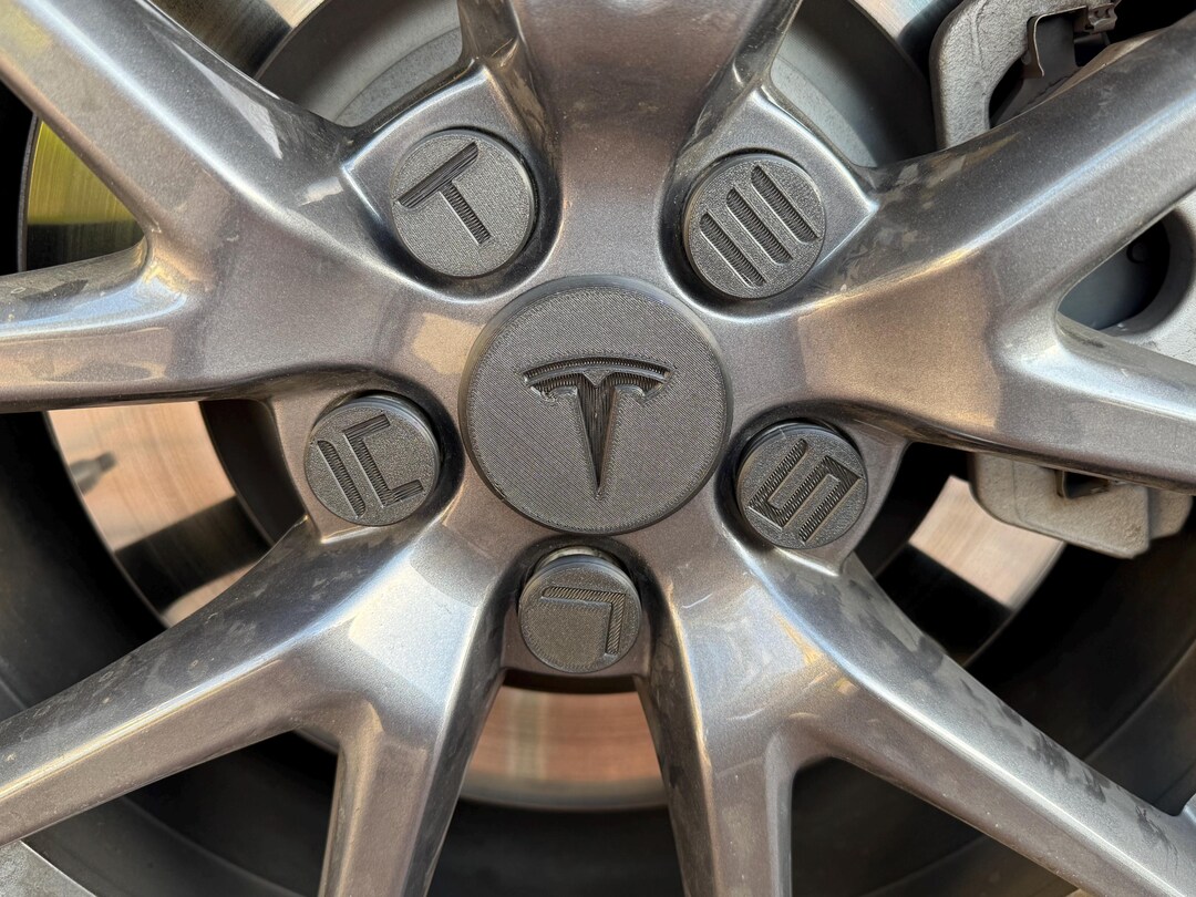 Tesla Model 3 Painted Lug Nut Covers for 18 Aero Wheel 2020-2023 & 18 Photon Wheel 2024 Set of ...