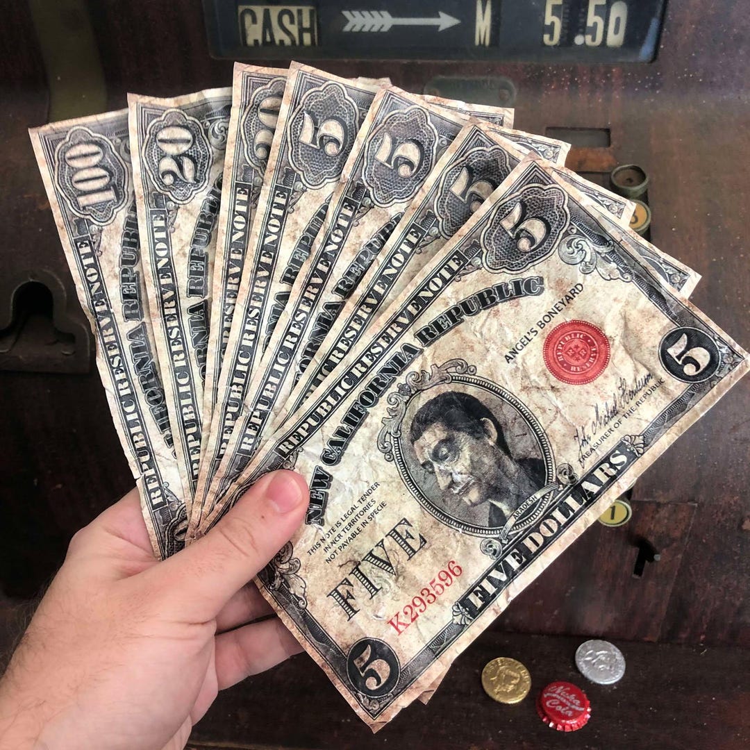 NCR Dollar Bill Bundle 7"x4" Game Accurate Size Fallout New Vegas ...