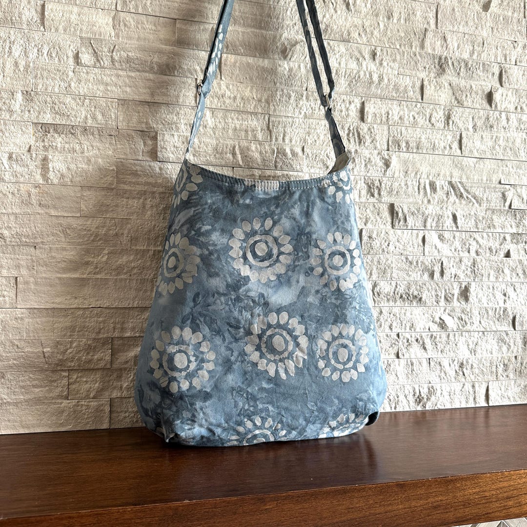 One Handle Hobo Bag - Blue Sunflower - Etsy