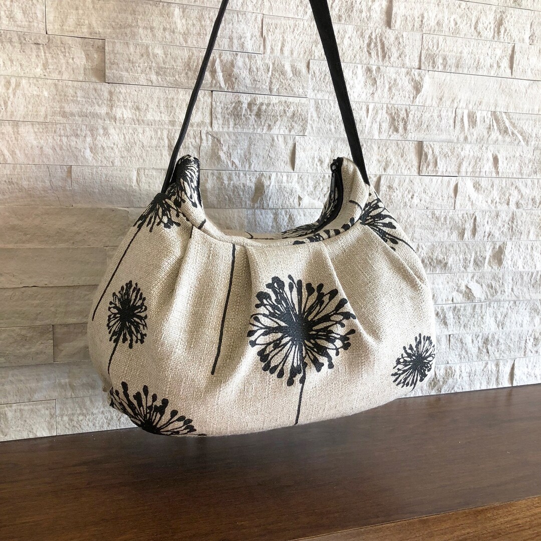 Pleated Bag // Shoulder Purse - Dandelion Black Denton - Etsy