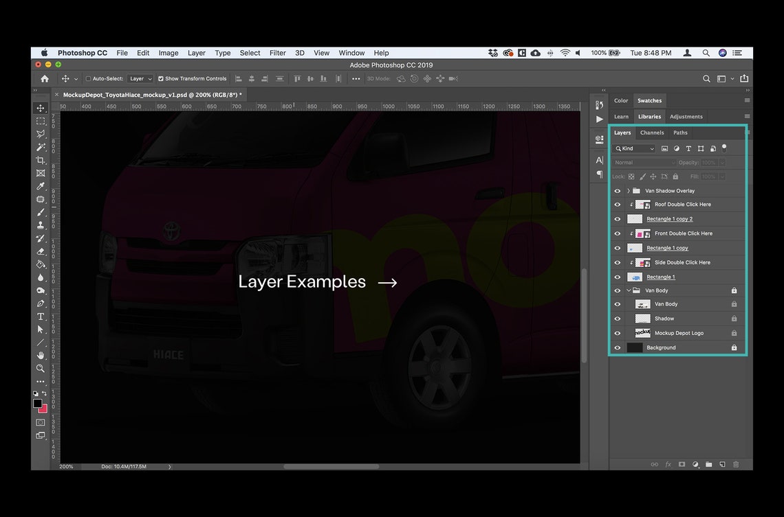4K Work Van Toyota Hiace PSD Mockup - Etsy