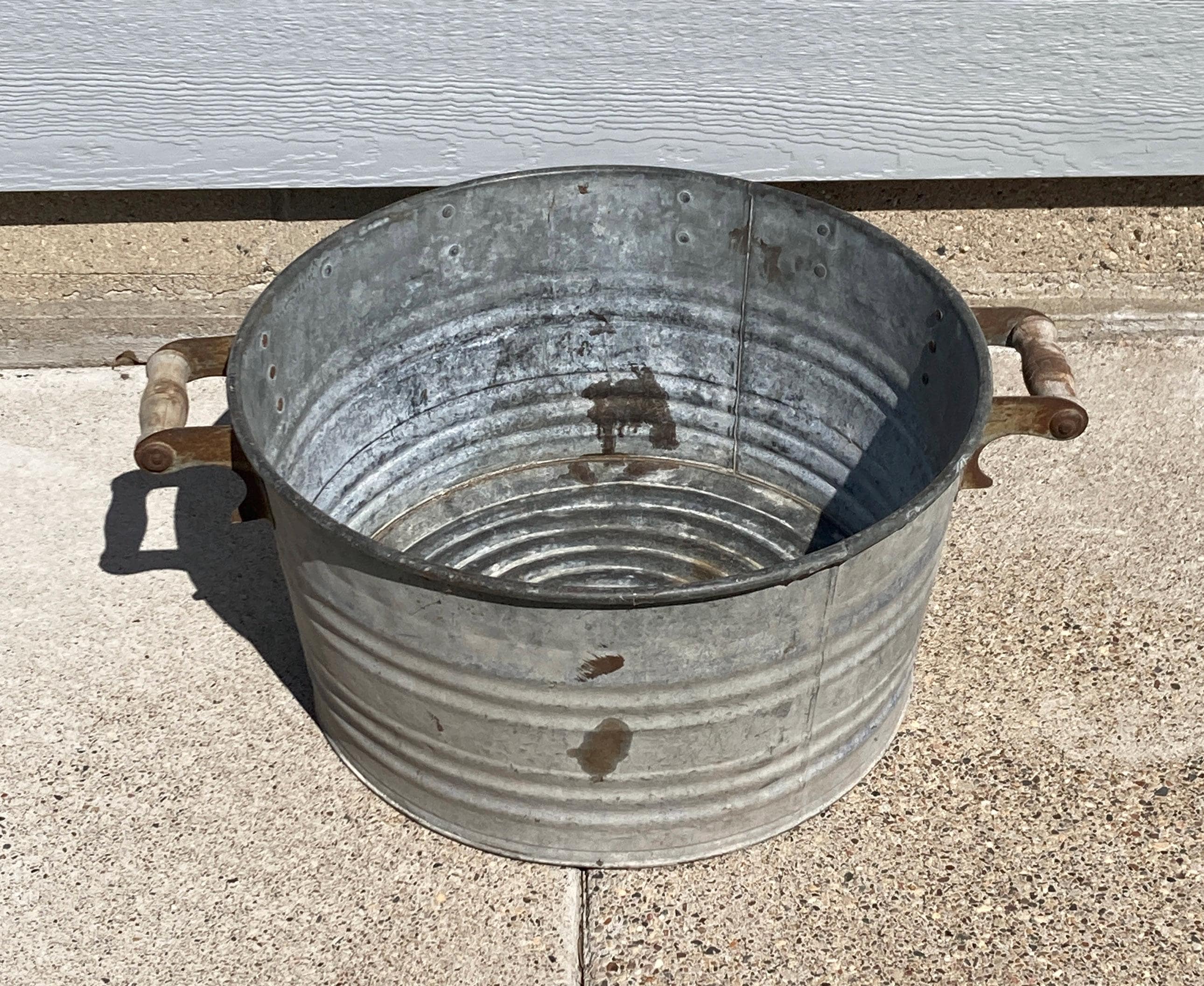 LOCAL PICKUP ONLY Vintage Galvanized Tub Wash Tub Galvanized Tub Metal ...