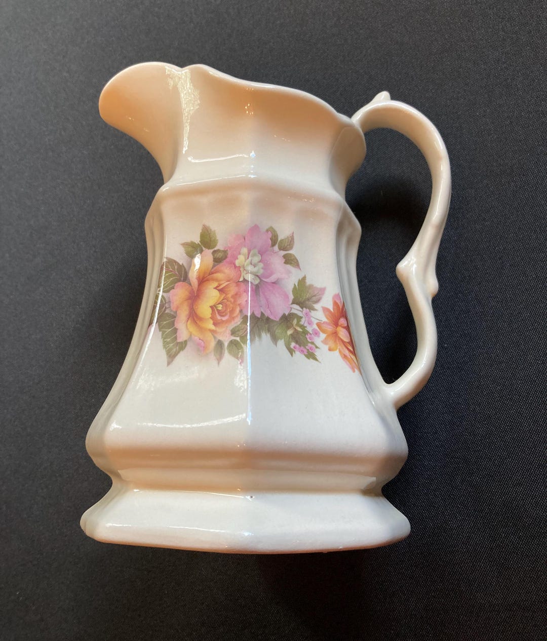 Vintage Porcelain Beverage Pitcher | Beverage Pitcher | Floral Print ...