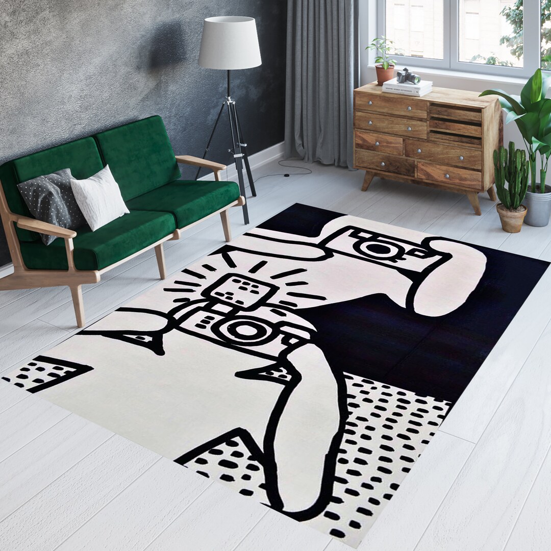 Keith Photo Rug,keith Haring Design,hare Design,home Decor Rug,living ...