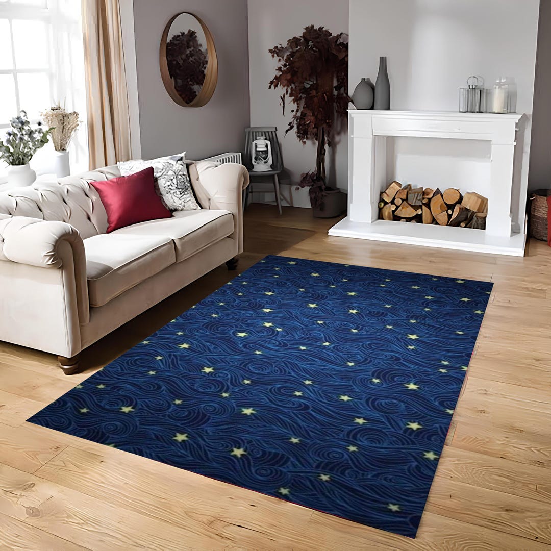Stars Sky Rug,unique Pattern Rug,colorful Rug,home Decor Rug,living ...