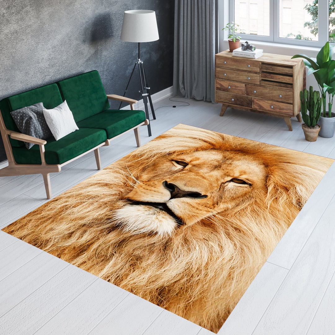 Lions Rug,wild Decor Rug,animal Rug,home Decor Rug,living Room Rug,area ...