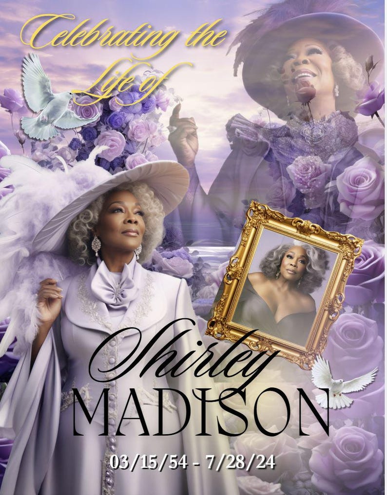 Memorial Design Template, Purple Lavender Lilac Editable Digital for ...