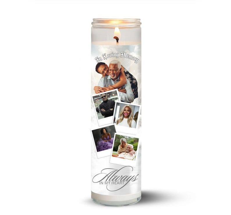 Memorial Candle Template | Angel Wing Photo Collage (digital Download ...