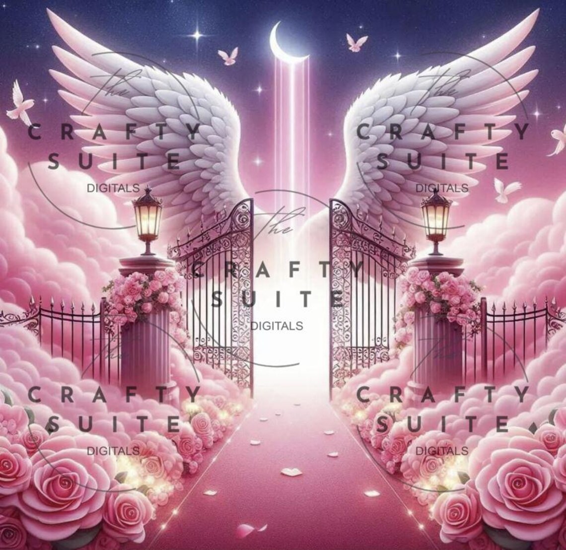 Memorial Design Template, Pink Tranquility Editable Digital for Canva ...