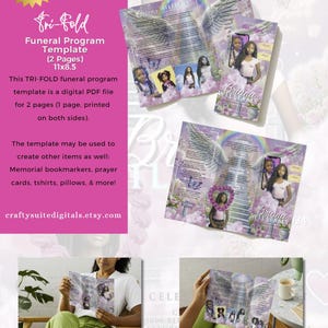 Funeral Program Template, Tri-fold Rainbow Dreams, Kid, Child Obituary ...