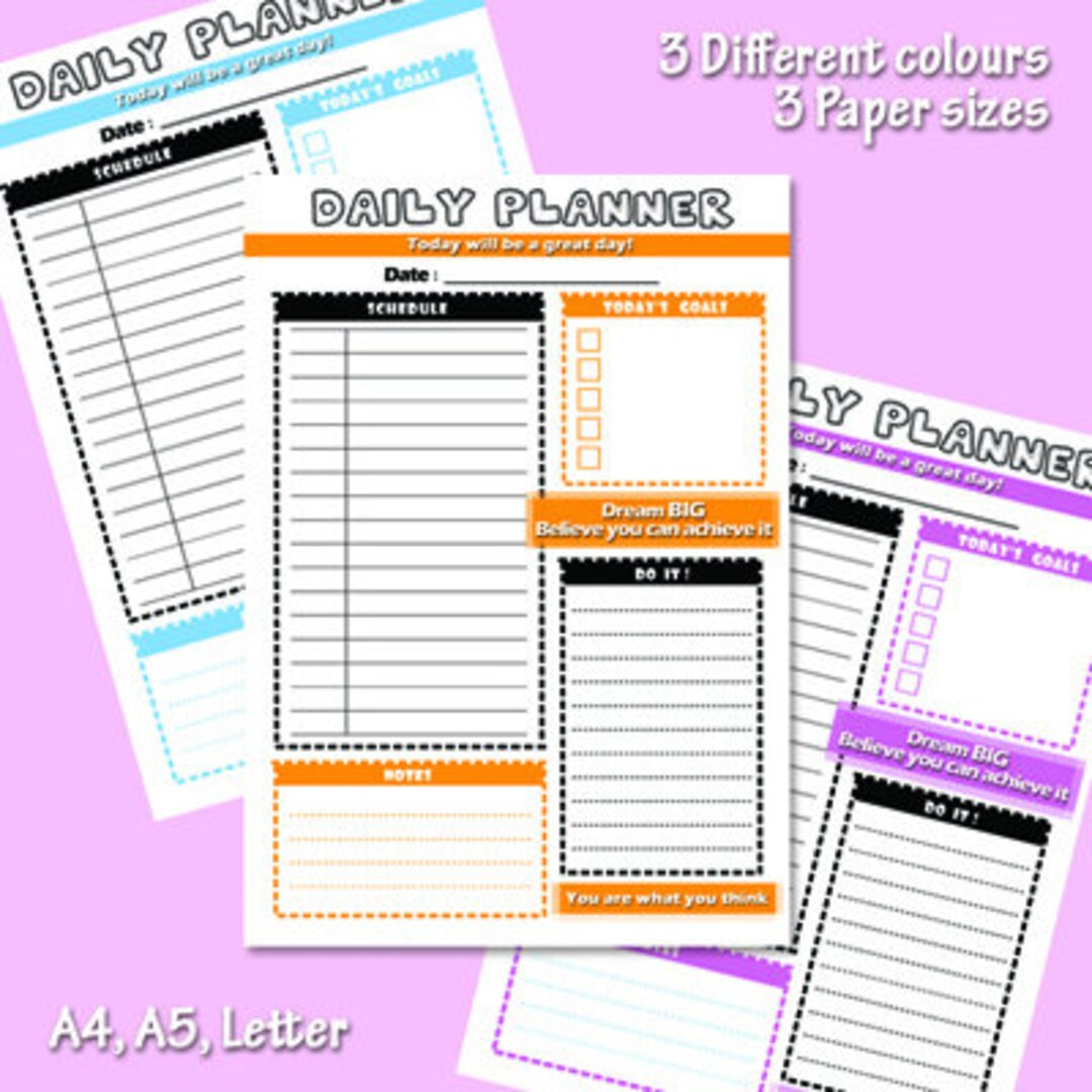 Printable Daily Planner, Motivational Planner, Daily Planner, Aesthetic ...