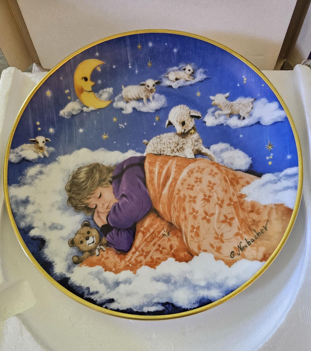 Genuine Kaiser Porcelain Collector Plate, "sleep, Baby, Sleep" - Etsy