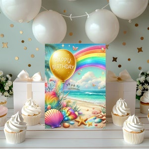 Happy Birthday Beach Tropical Card Cover Templates 4 Creative 5x7 Jpgs ...