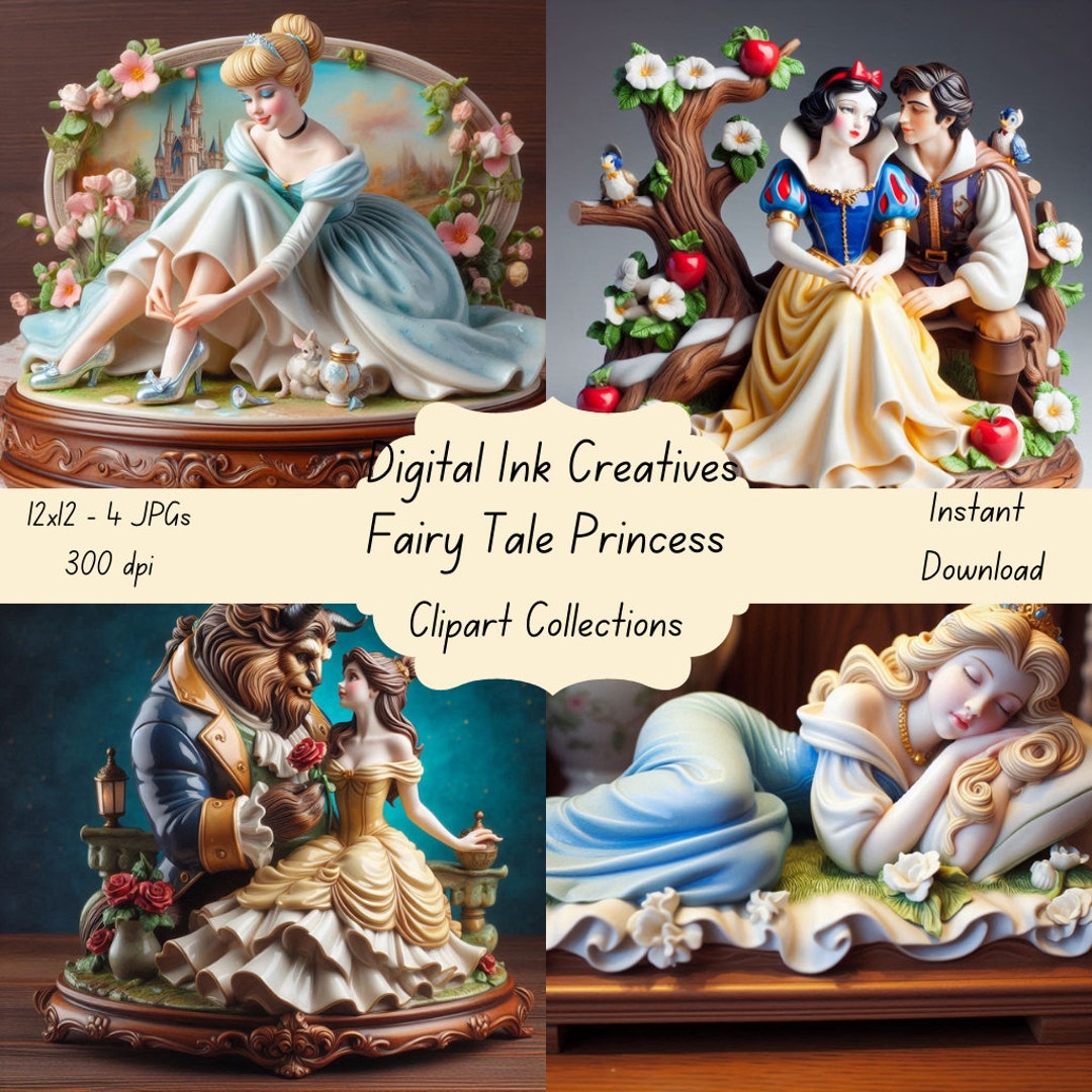 Fairy Tale Princess in Ceramics 4 Jpgs 12x12 300 Dpi Creative Clipart ...
